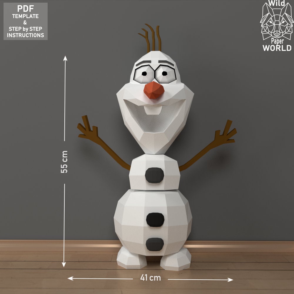 Olaf Paper 3d Model Papercraft Olaf DIY Model 3D Papecraft - Etsy