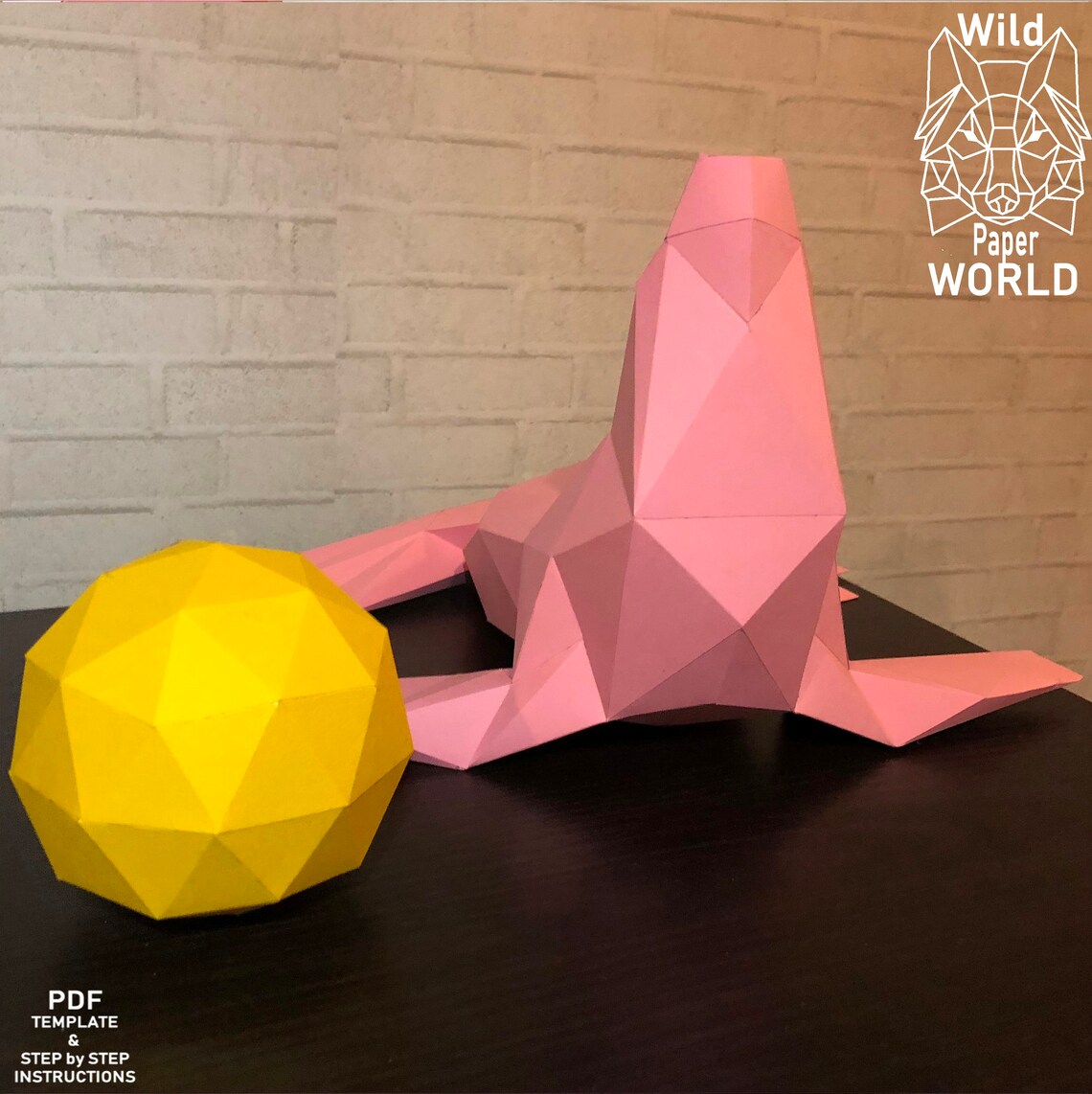Papercraft Fur Seal, Low Poly Seal, 3D Paper Craft Sculpture, Paper ...