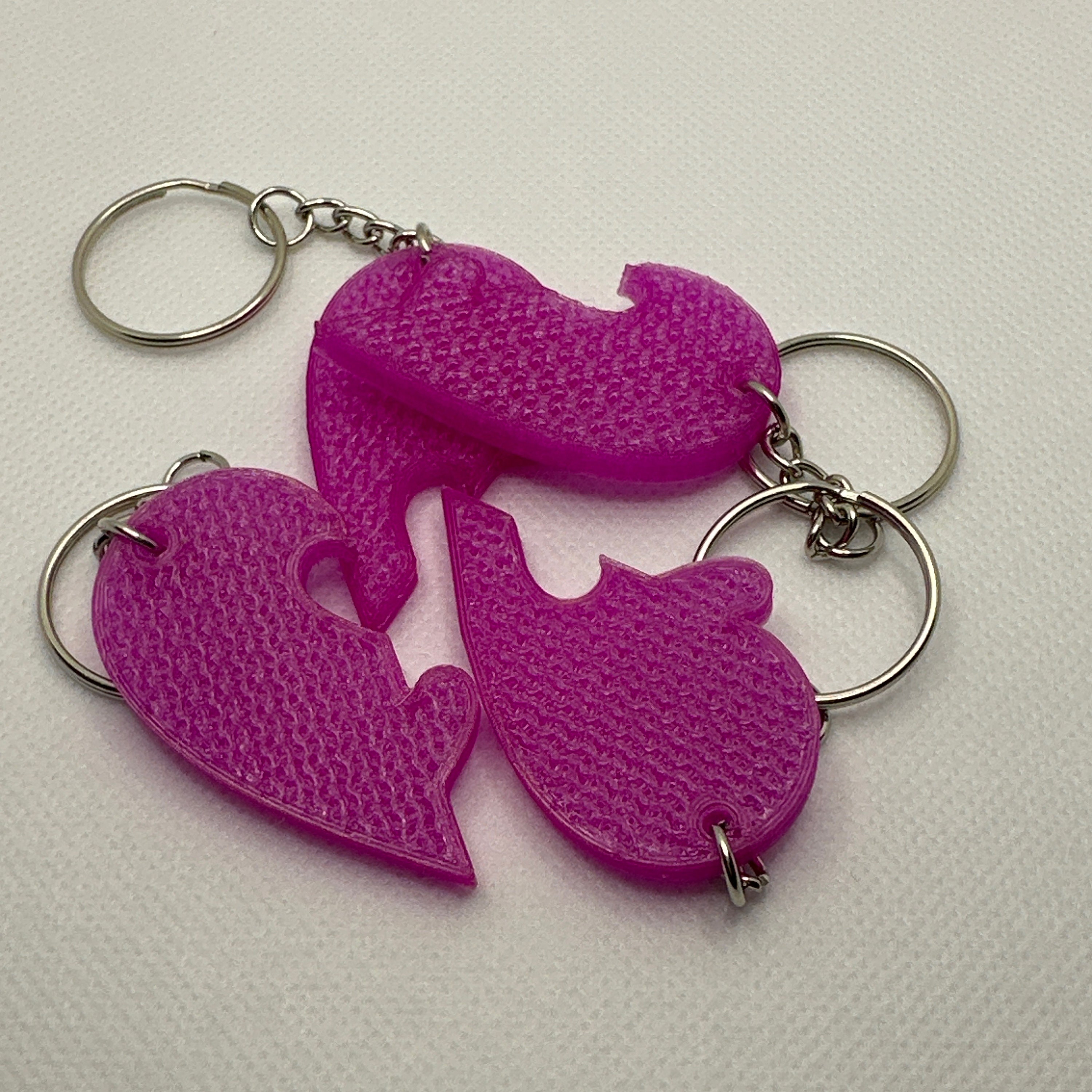 Hearts Keychain Duo Gift Set-3d Printed and Designed-over 10 Colors ...
