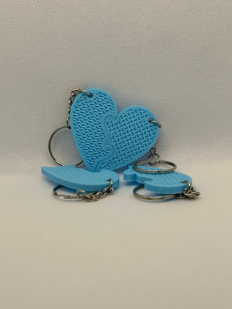 Hearts Keychain Duo Gift Set-3d Printed and Designed-over 10 Colors ...