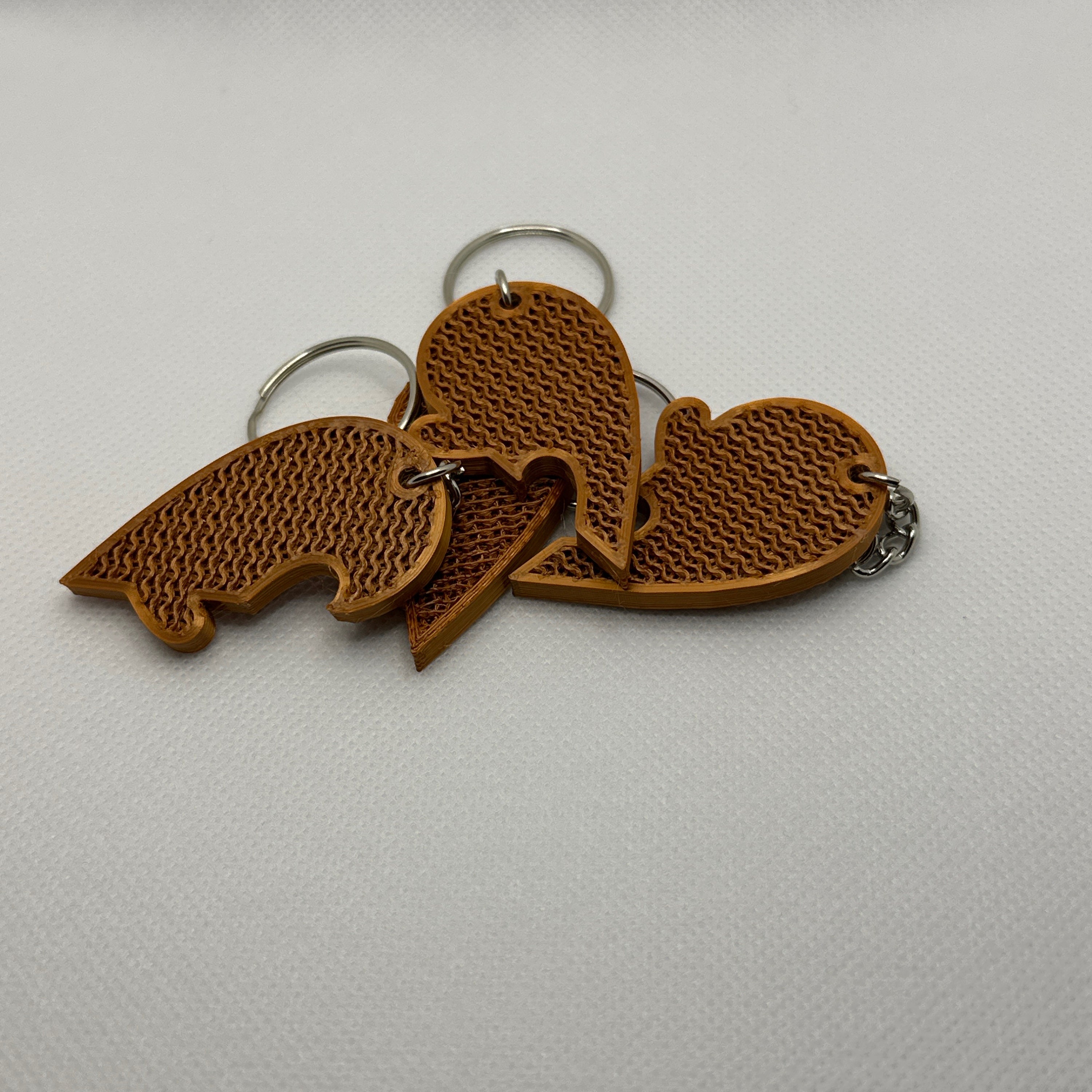 Hearts Keychain Duo Gift Set-3d Printed and Designed-over 10 Colors ...