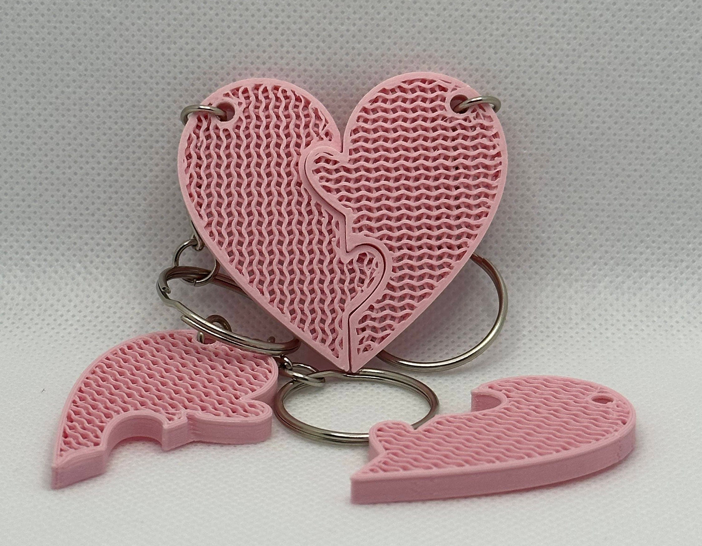 Hearts Keychain Duo Gift Set-3d Printed and Designed-over 10 Colors ...