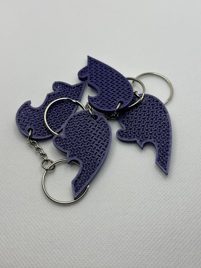Hearts Keychain Duo Gift Set-3d Printed and Designed-over 10 Colors ...