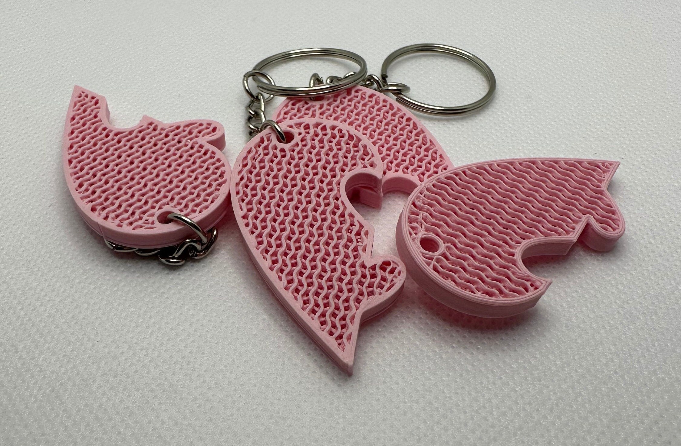 Hearts Keychain Duo Gift Set-3d Printed and Designed-over 10 Colors ...