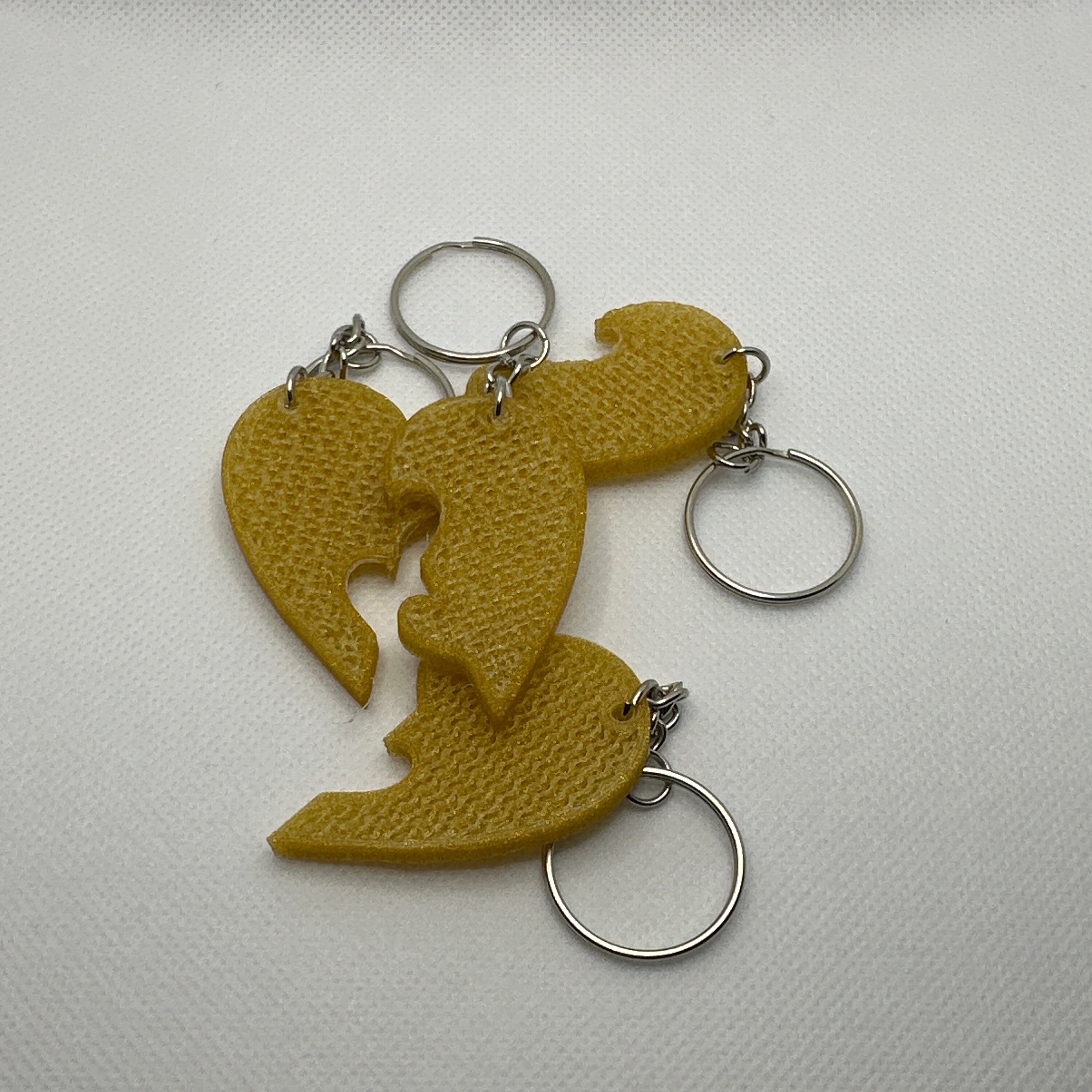 Hearts Keychain Duo Gift Set-3d Printed and Designed-over 10 Colors ...