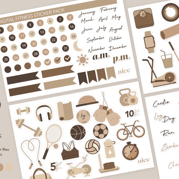 Fitness Stickers - Etsy