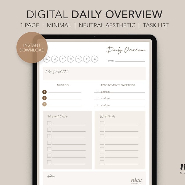 Ipad Daily Task Work Planner - Etsy