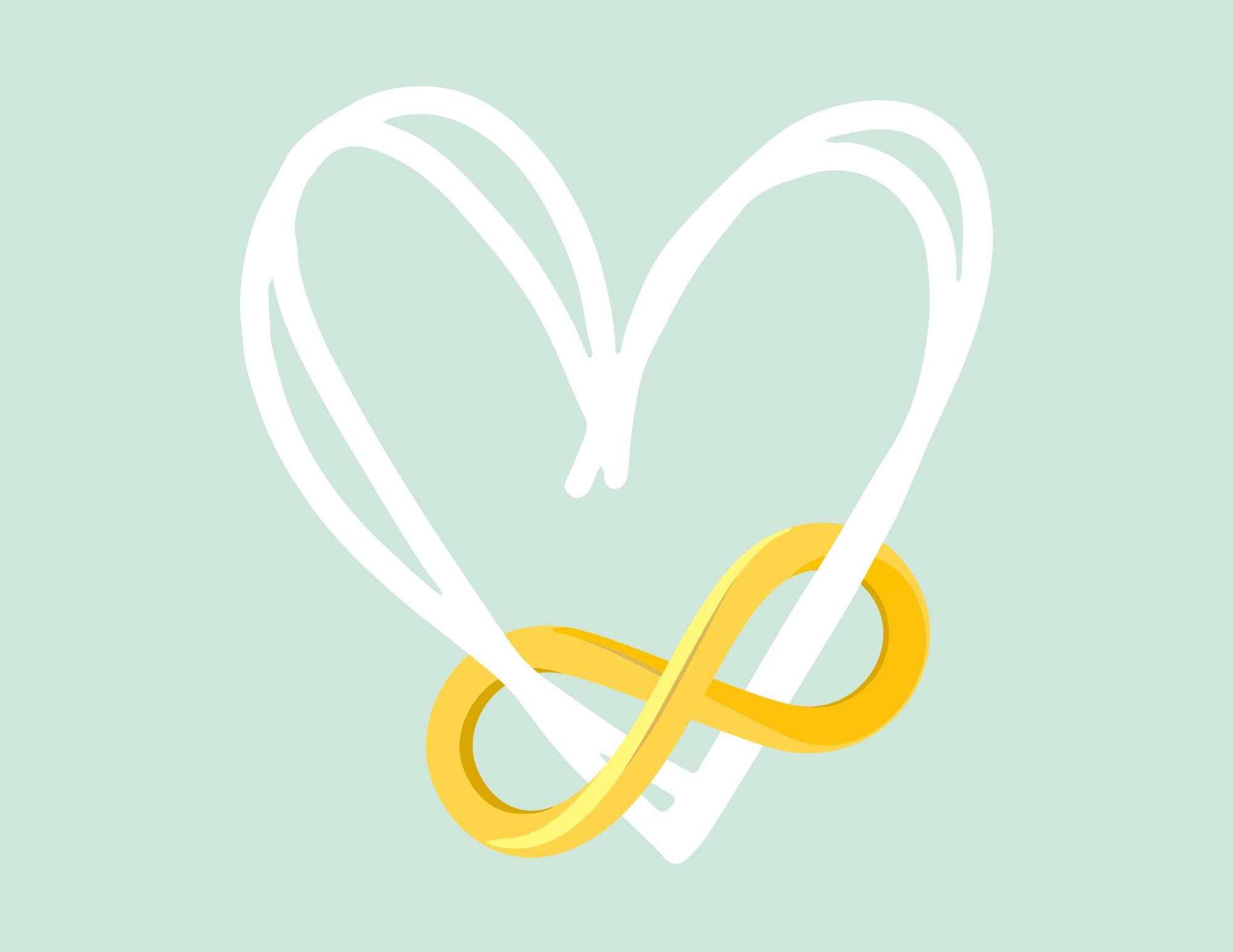 Autism Gold Infinity Symbol & Heart PNG | Autism Acceptance PNG | Hand ...