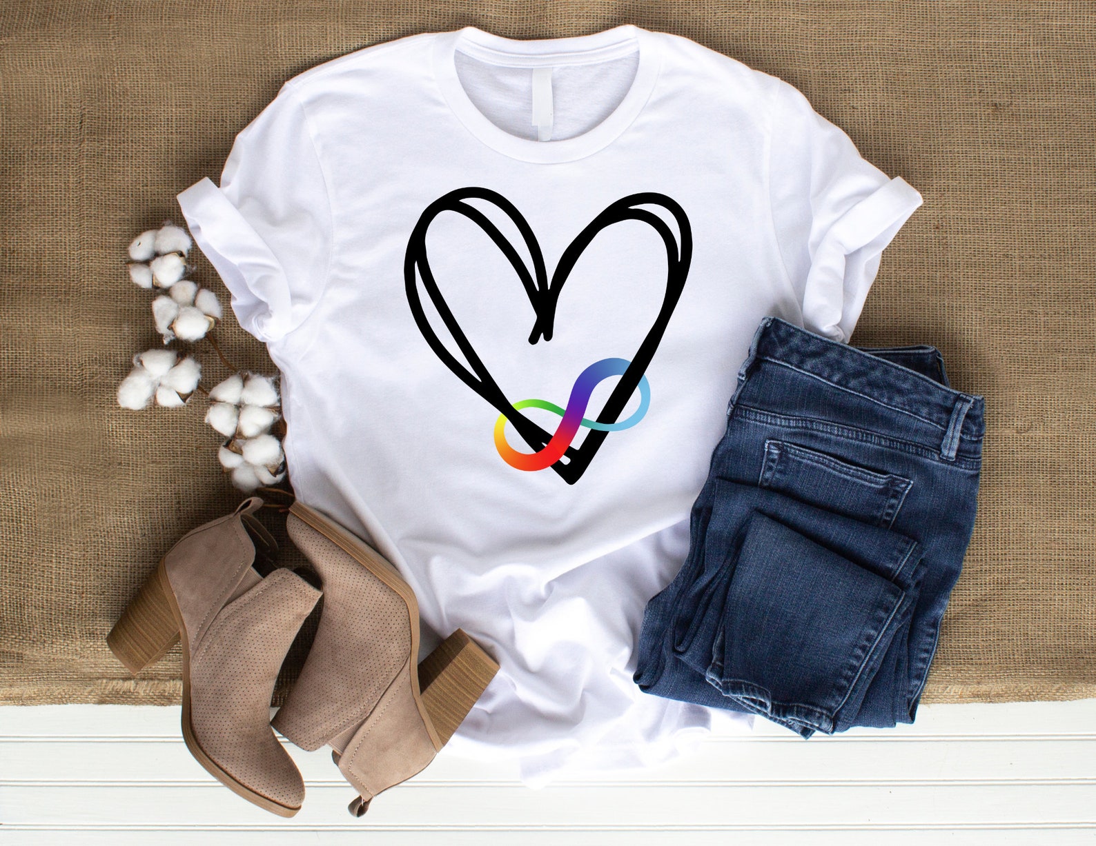 Autism Infinity Symbol and Heart PNG | Autism Acceptance PNG | Hand ...