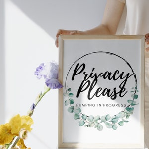 Pumping Sign PDF, Baby Shower Gift, Printable PDF, Breastfeeding Sign ...