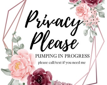 Pumping Sign PDF, Baby Shower Gift, Printable PDF, Breastfeeding Sign ...