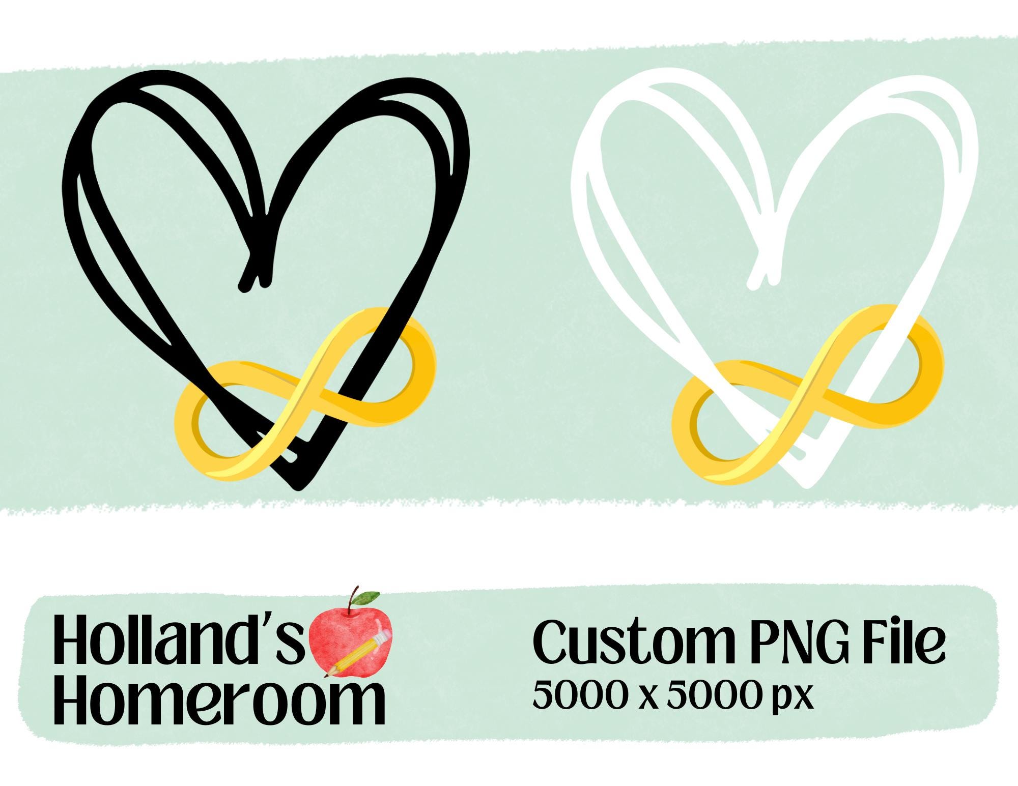 Autism Gold Infinity Symbol & Heart PNG | Autism Acceptance PNG | Hand ...