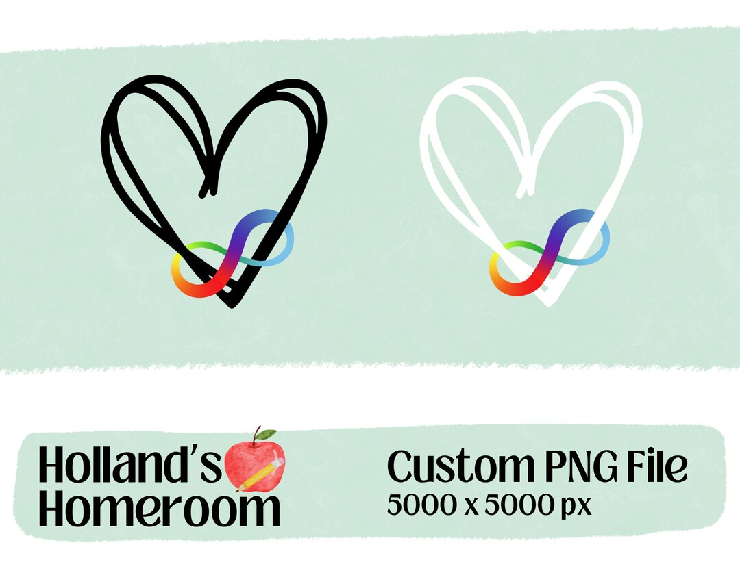 Autism Infinity Symbol and Heart PNG | Autism Acceptance PNG | Hand ...