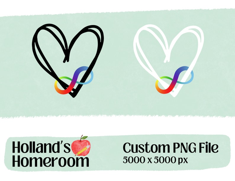 Autism Infinity Symbol and Heart PNG | Autism Acceptance PNG | Hand ...