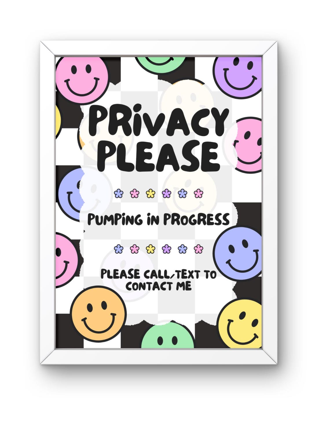 Pumping Signs PDF Sign Smiley Faces PDF Baby Shower Gift Printable PDF ...