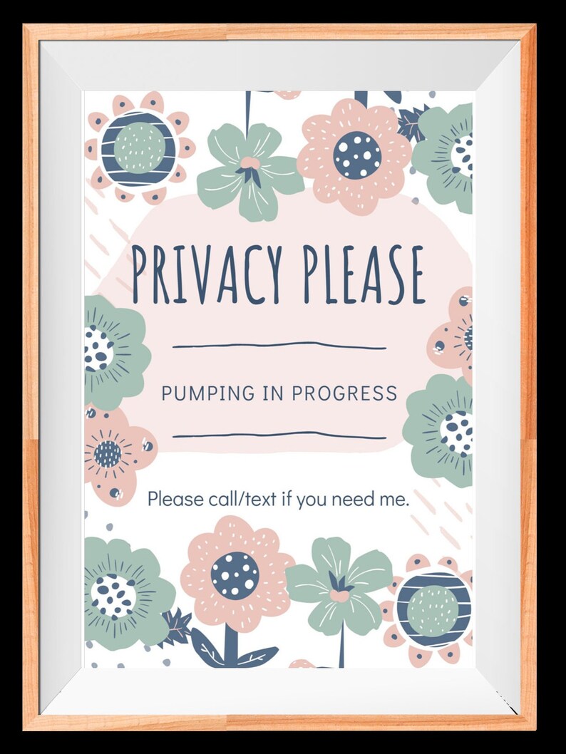 Pumping Sign PDF, Baby Shower Gift, Printable PDF, Breastfeeding Sign ...