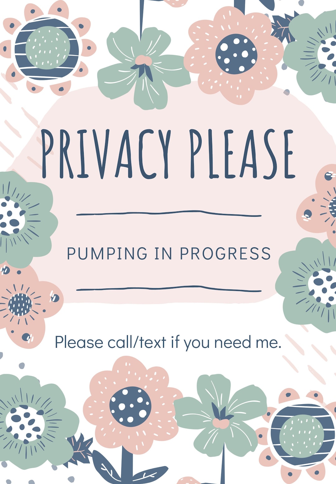 Pumping Sign PDF, Baby Shower Gift, Printable PDF, Breastfeeding Sign ...