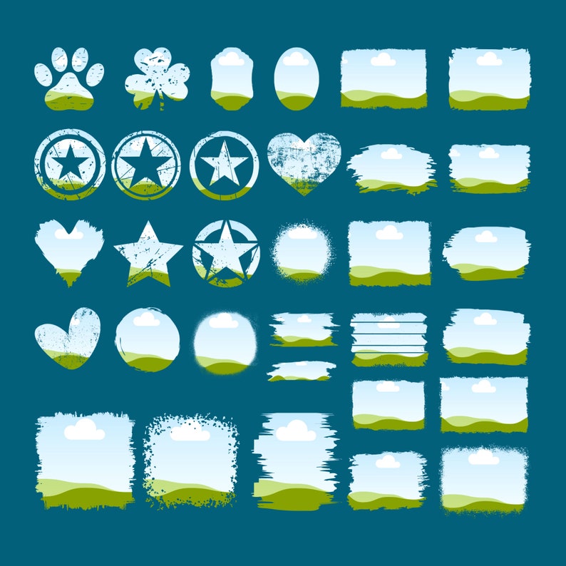 33 Canva Frames Templates With Distressed Borders Bundle, Easy Drag and ...