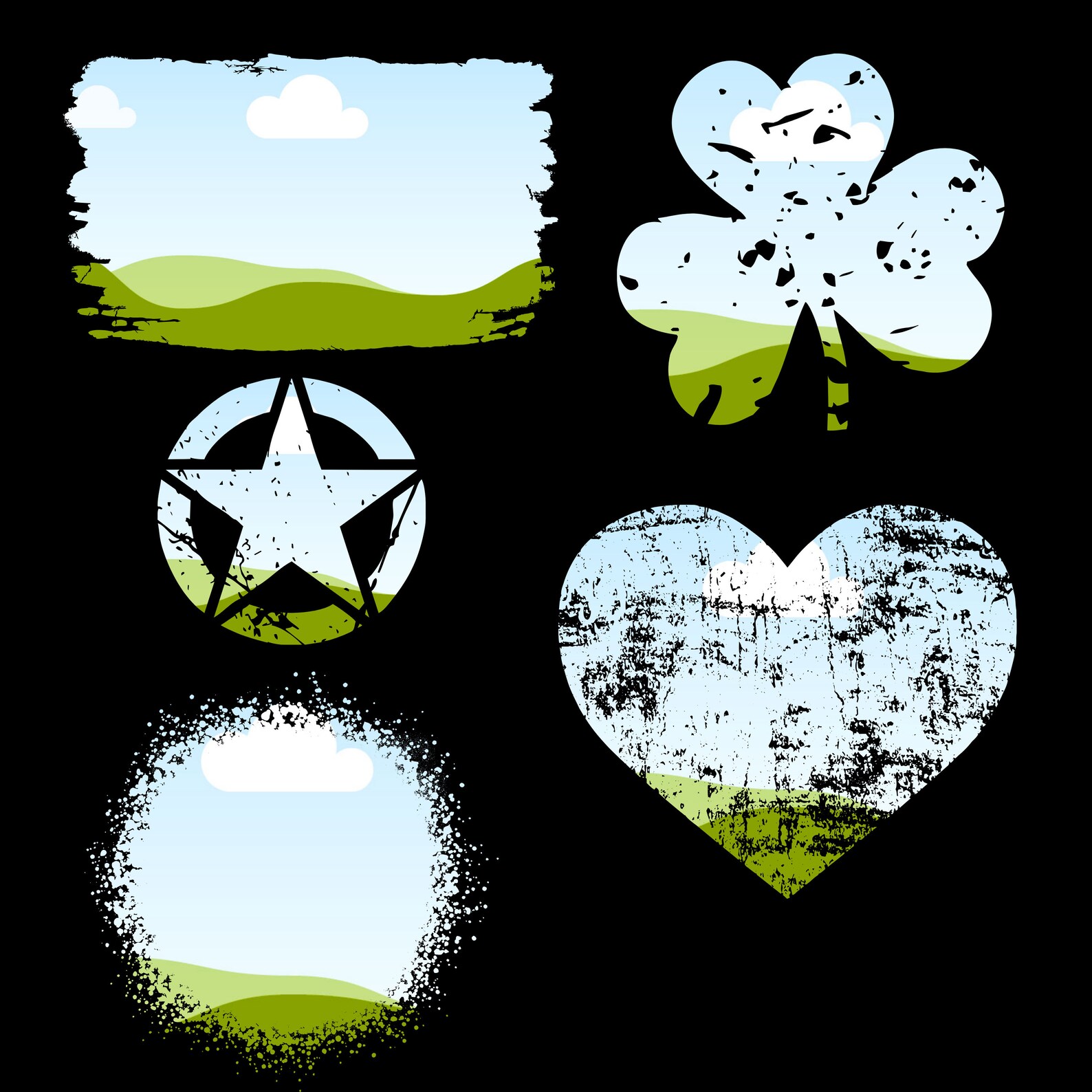 33 Canva Frames Templates With Distressed Borders Bundle, Easy Drag and ...