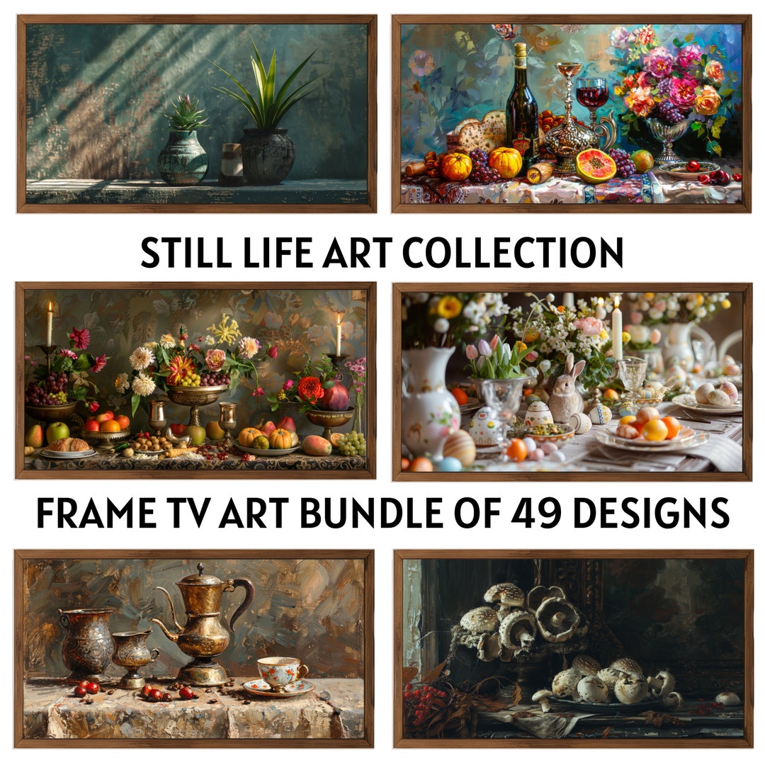 Still Life Frame TV Art, Moody Paintings Set (digital File Download) - Etsy