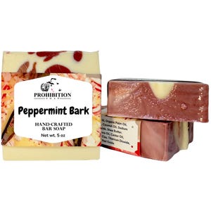 Peppermint Bark Natural Shea Butter Bar Soap for Men and Women - Etsy