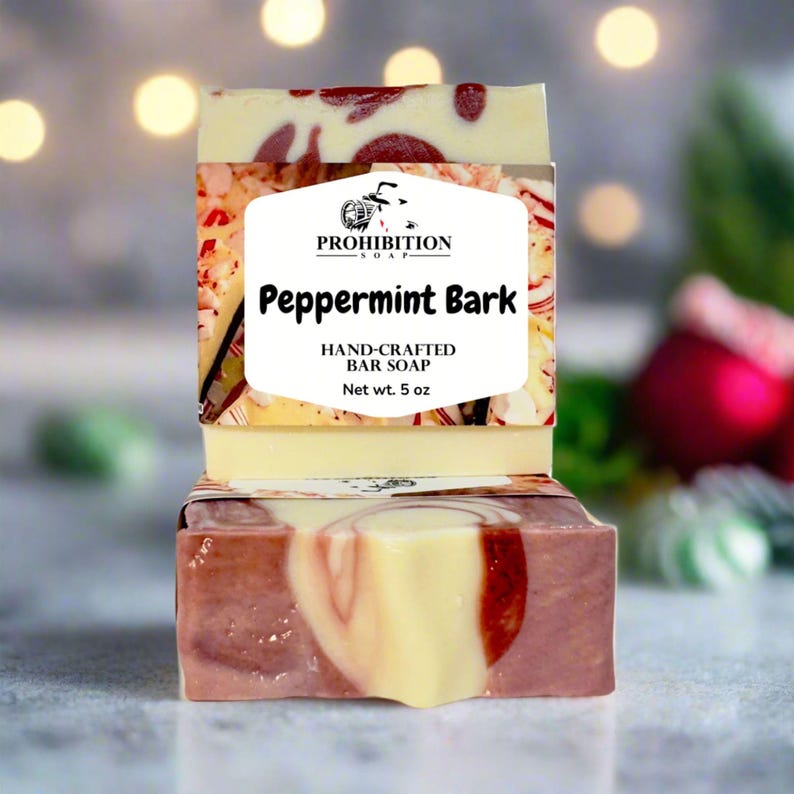Peppermint Bark Natural Shea Butter Bar Soap for Men and Women - Etsy