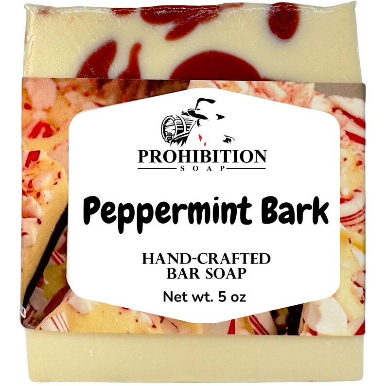 Peppermint Bark Natural Shea Butter Bar Soap for Men and Women - Etsy