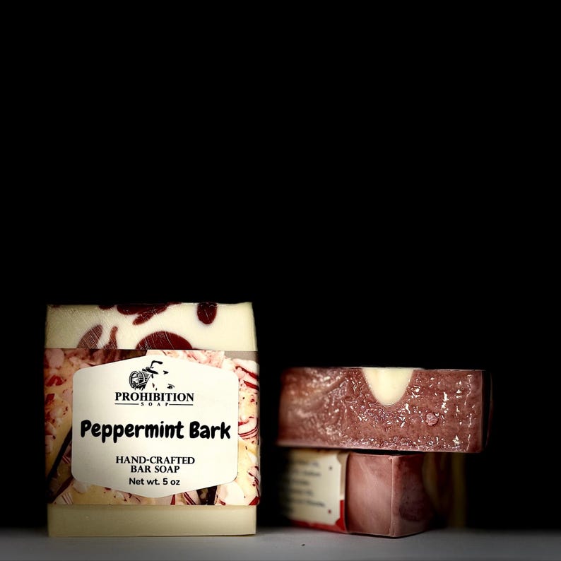 Peppermint Bark Natural Shea Butter Bar Soap for Men and Women - Etsy