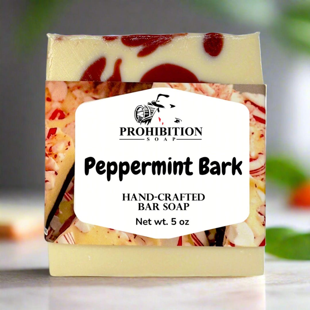 Peppermint Bark Natural Shea Butter Bar Soap for Men and Women - Etsy