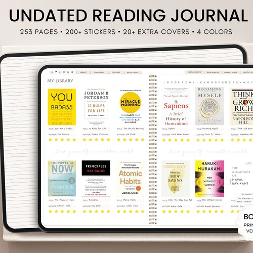 Printable Reading Journal Book Tracker Reading Planner Book - Etsy