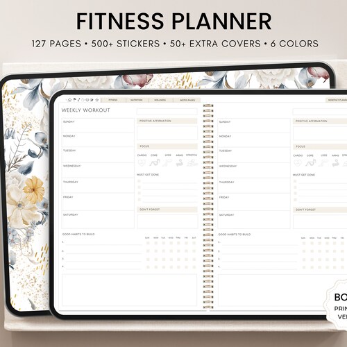 Weight Loss Tracker Printable Wellness Journal Editable - Etsy