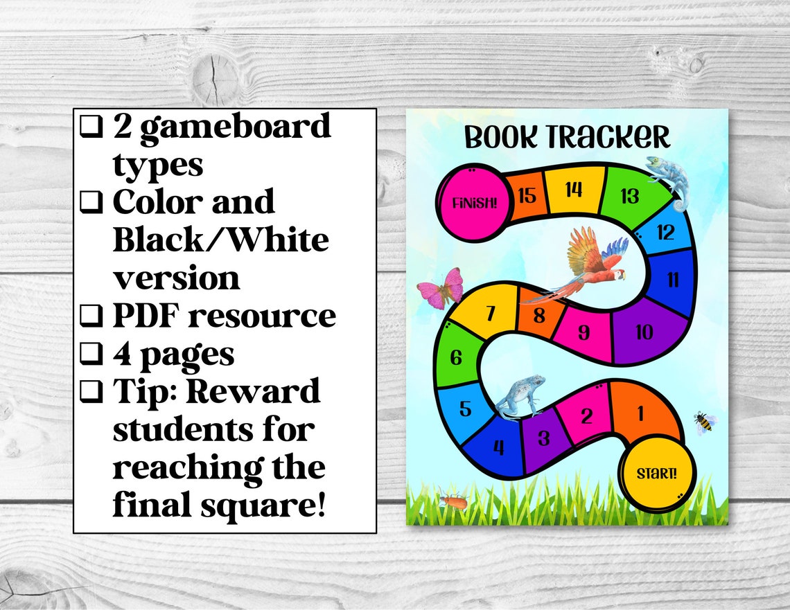 Instant Summer Reading Log Gameboard Chart Keep Kids - Etsy