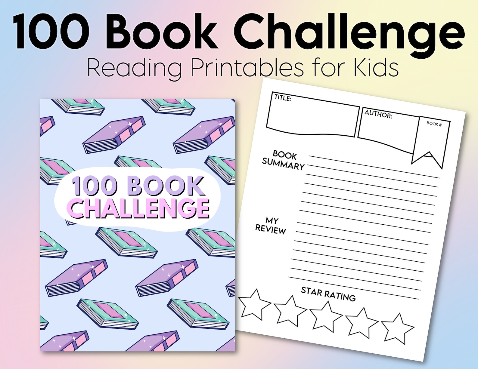 Summer Reading for Kids, 100 Book Challenge, Printable Reading Log ...