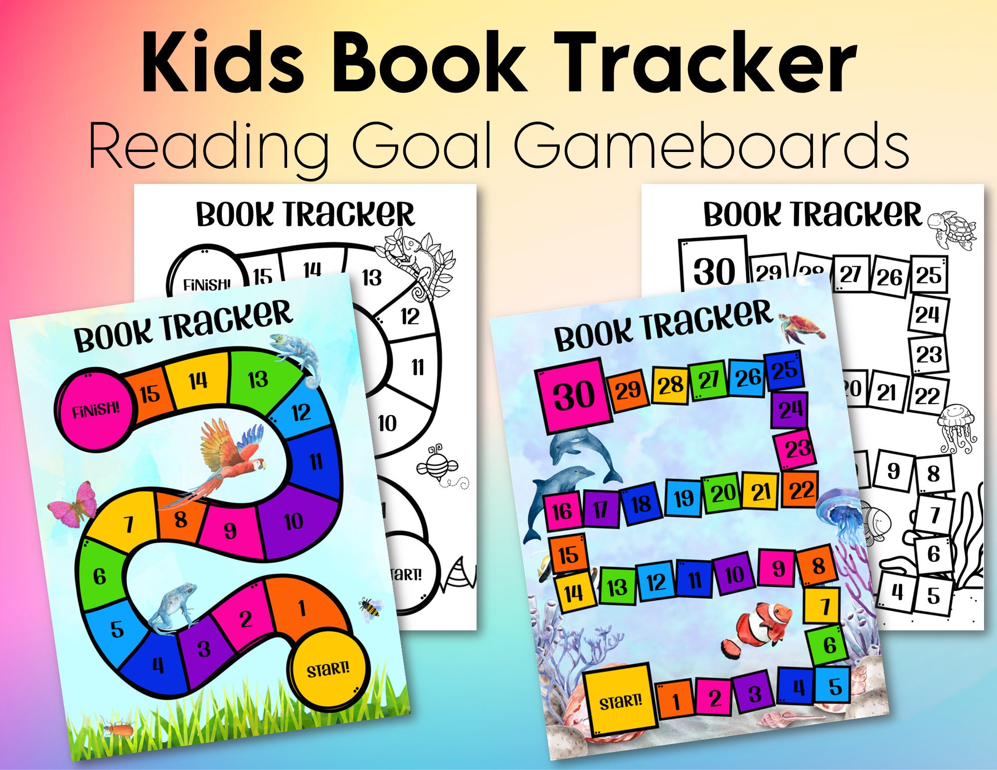 Instant Summer Reading Log Gameboard Chart Keep Kids - Etsy