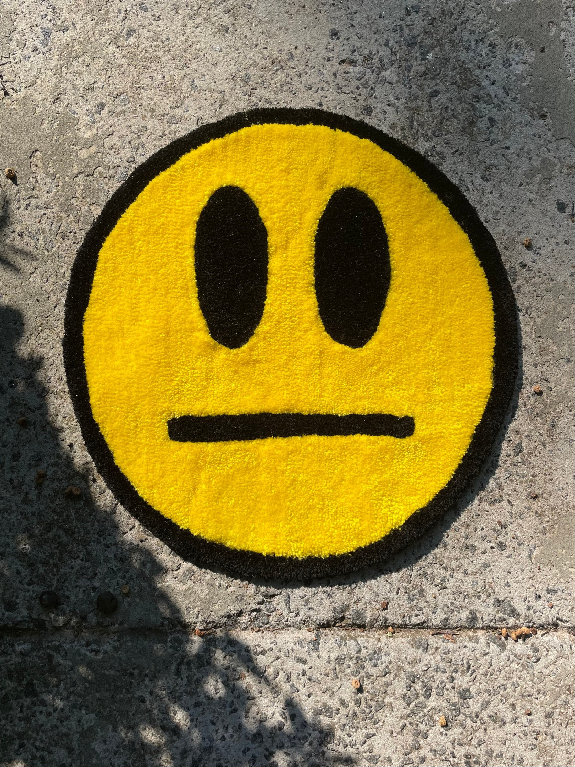 Blank Face Emoji Rug 100% Acrylic Rug - Etsy