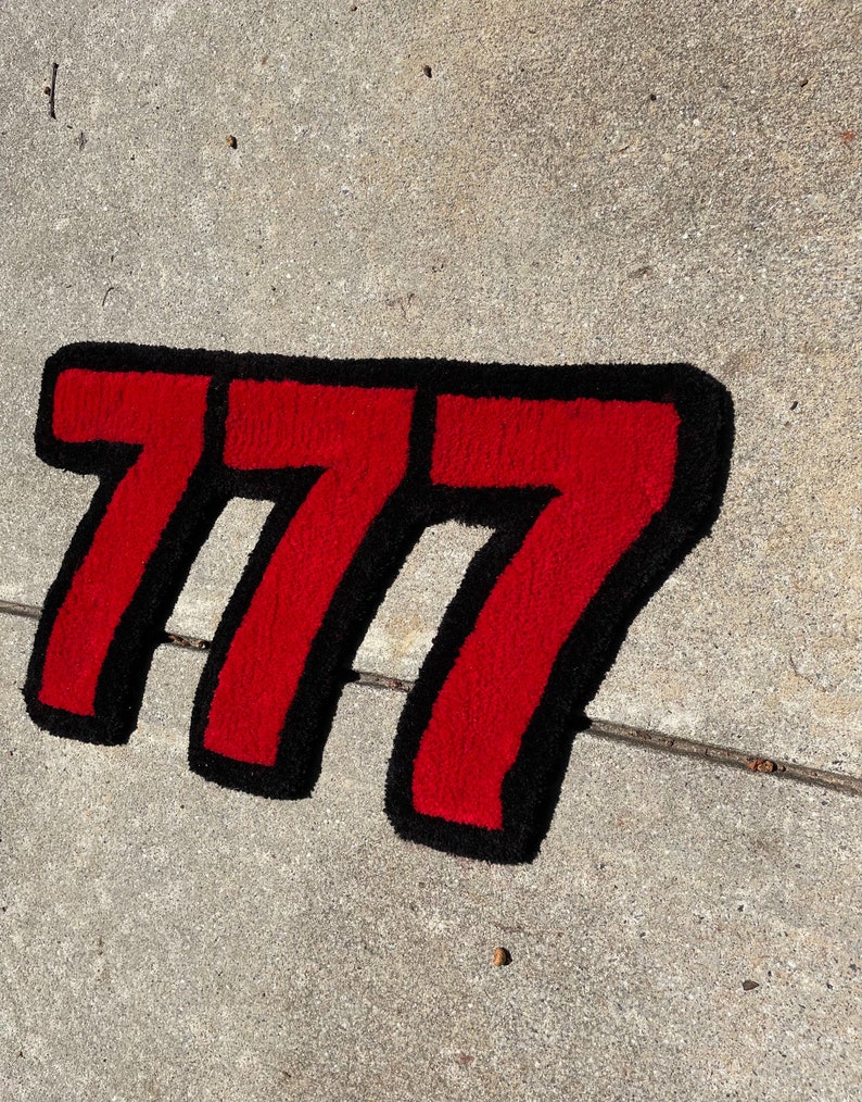 777 Angel Number 100% Acrylic Rug - Etsy