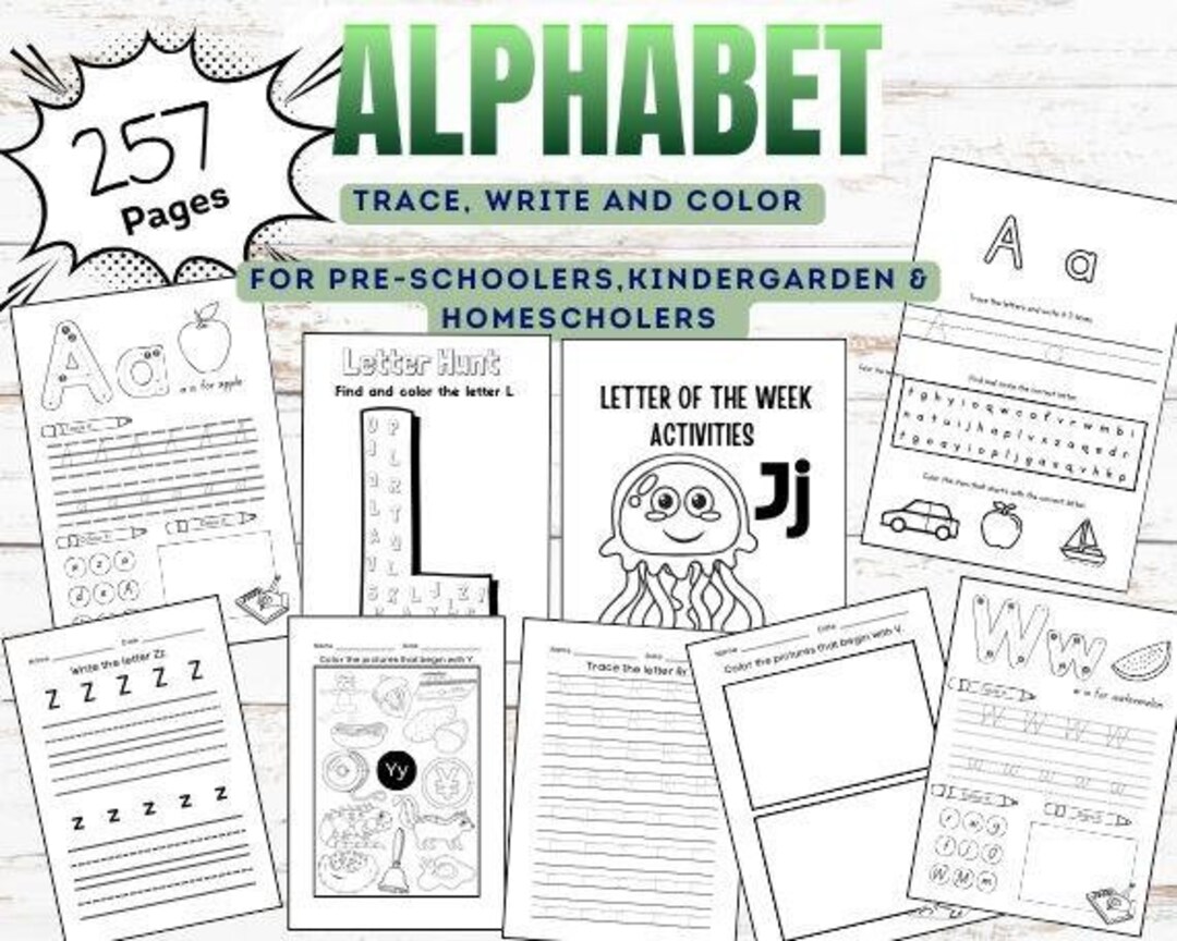 Printable Alphabet Worksheets for Preschoolers: Tracing, Coloring, and ...