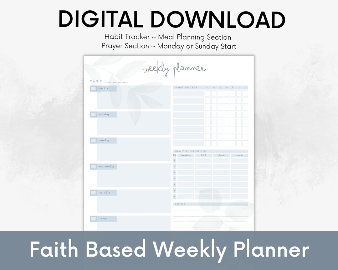Christian Planner Printable, Printable Calendar, Calendar Printable ...