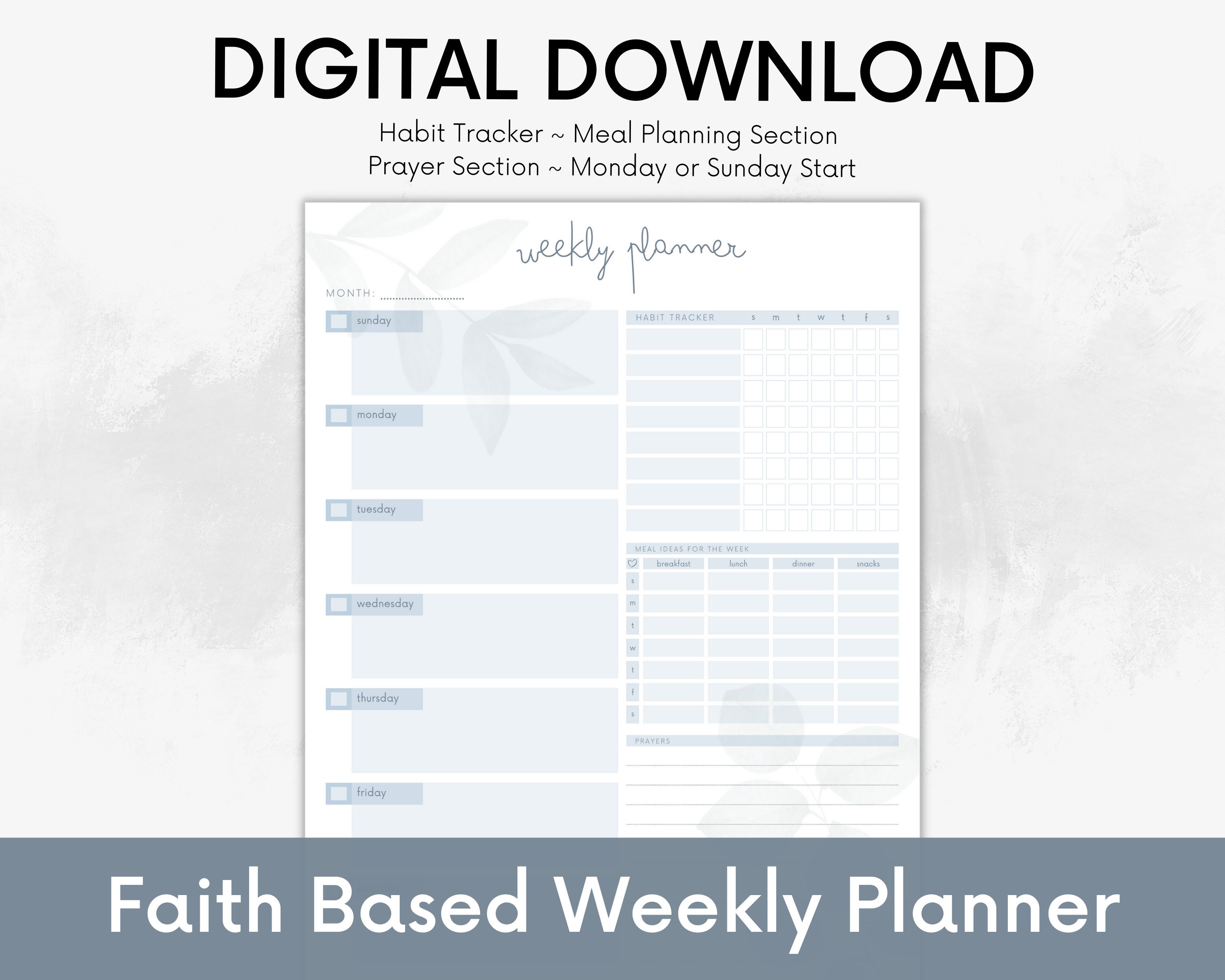 Christian Planner Printable, Printable Calendar, Calendar Printable ...
