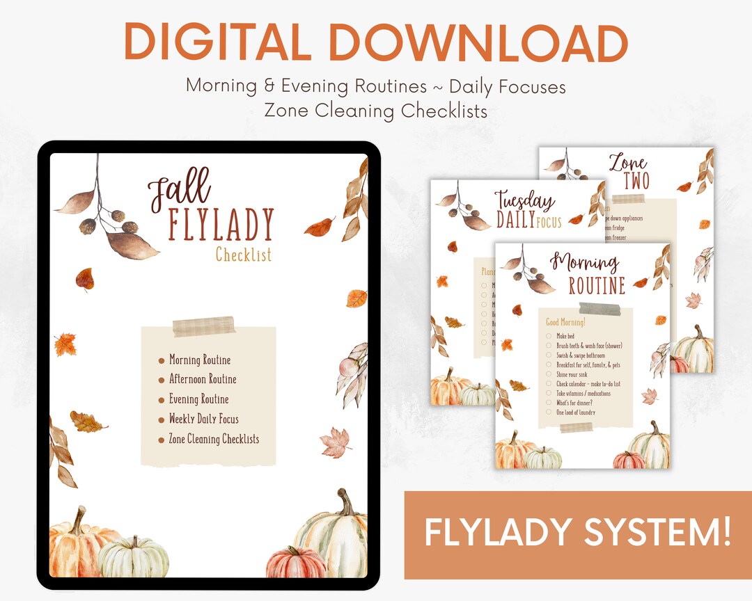 Flylady Control Journal, Fall Theme, Printable Cleaning Checklist ...