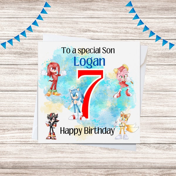 Sonic Birthday Card - Etsy UK