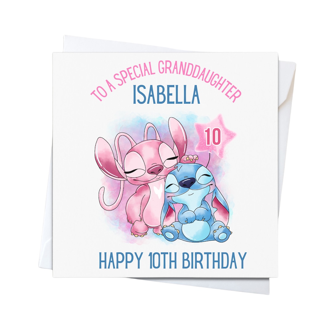 Personalised Stitch Birthday Card, Daughter Card, Sister Card, Friend ...