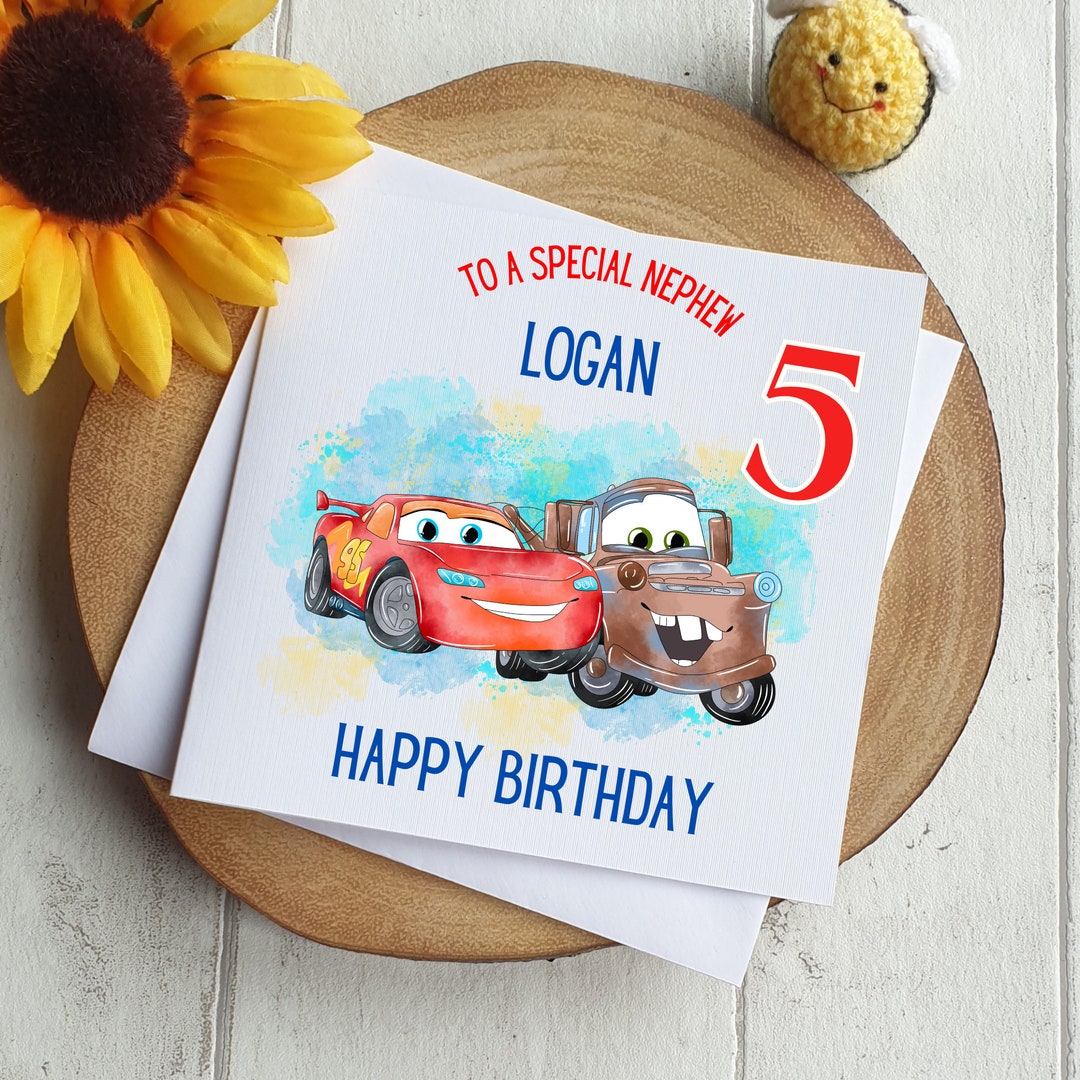 Personalised Cars Birthday Card, Son Card, Brother Card - Etsy