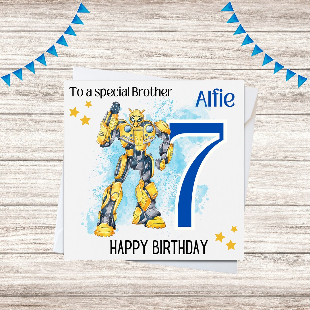 Personalised Transformers Birthday Card, Son Card, Brother Card - Etsy