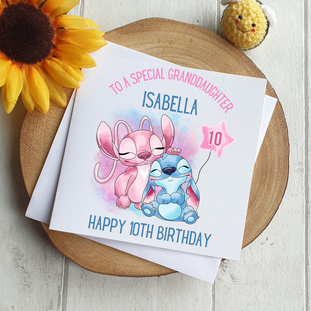 Personalised Stitch Birthday Card, Daughter Card, Sister Card, Friend ...