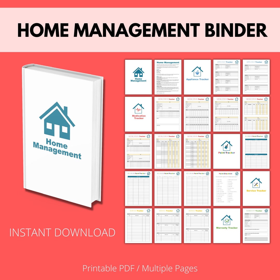 Home Binder, Home Organization and Management Binder. Track Appliances ...
