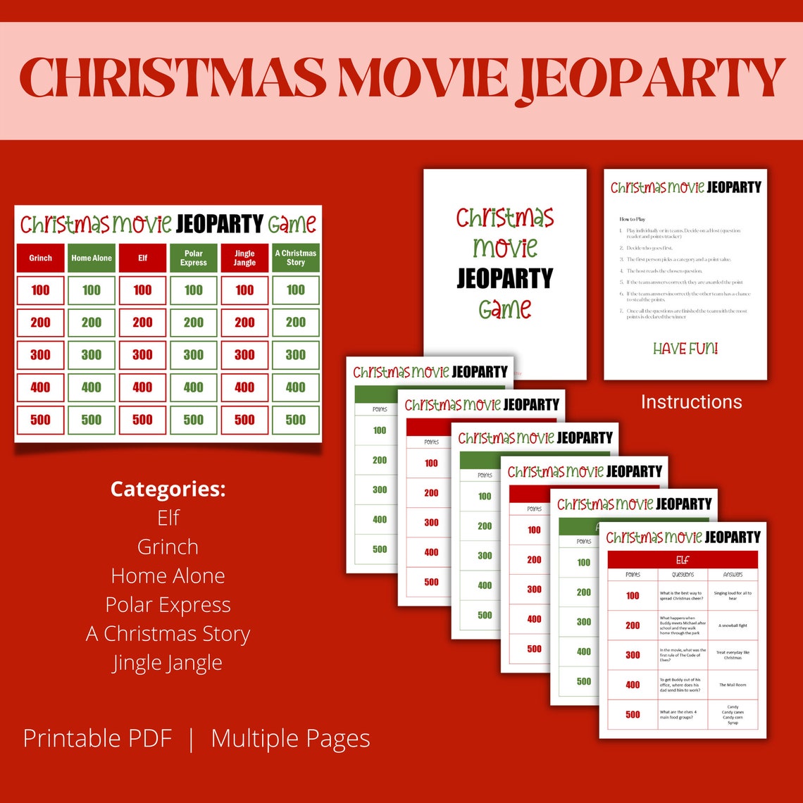 Christmas Games, Christmas Jeopardy, Christmas Activities, Holiday ...
