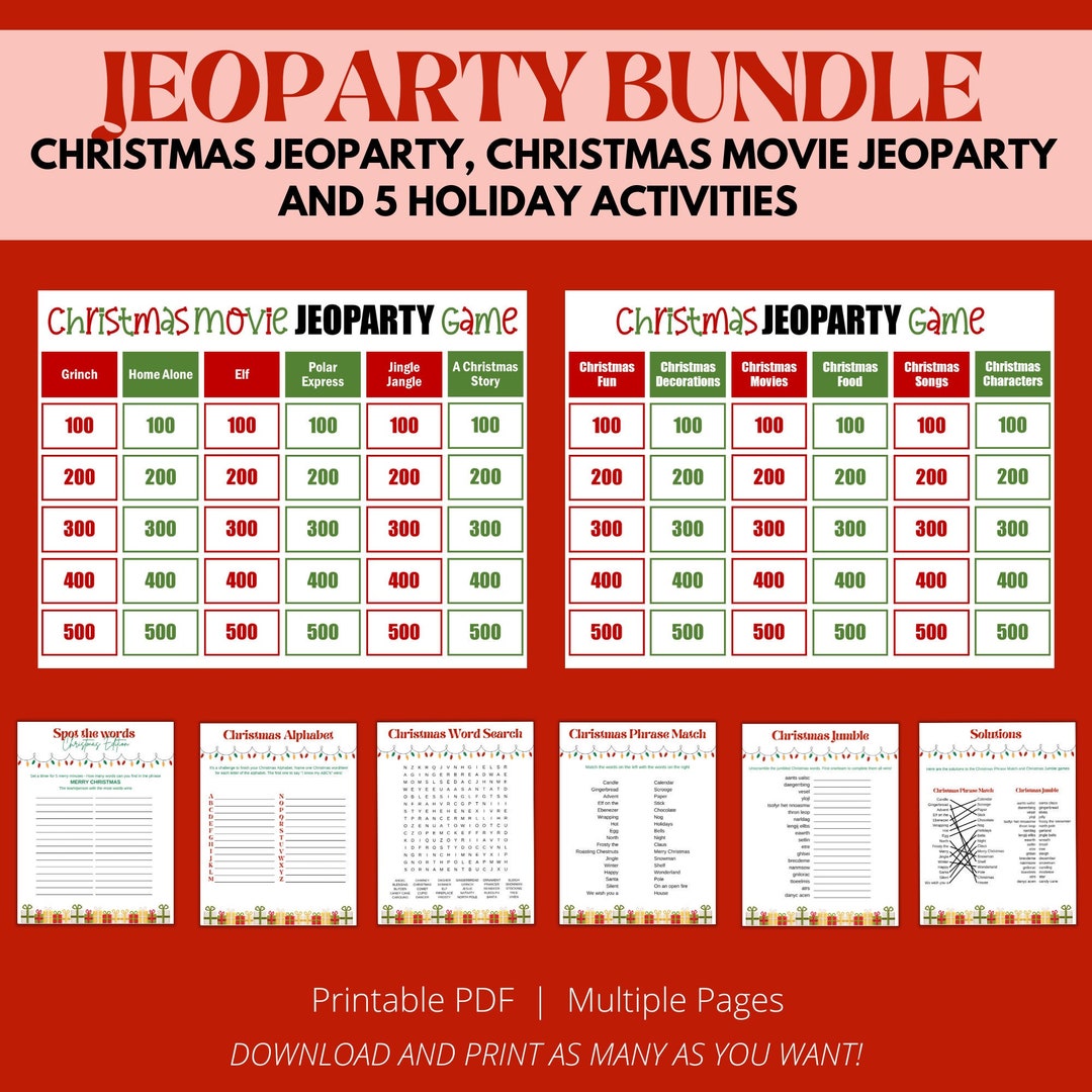 Christmas Games, Christmas Jeopardy, Christmas Activities, Holiday ...