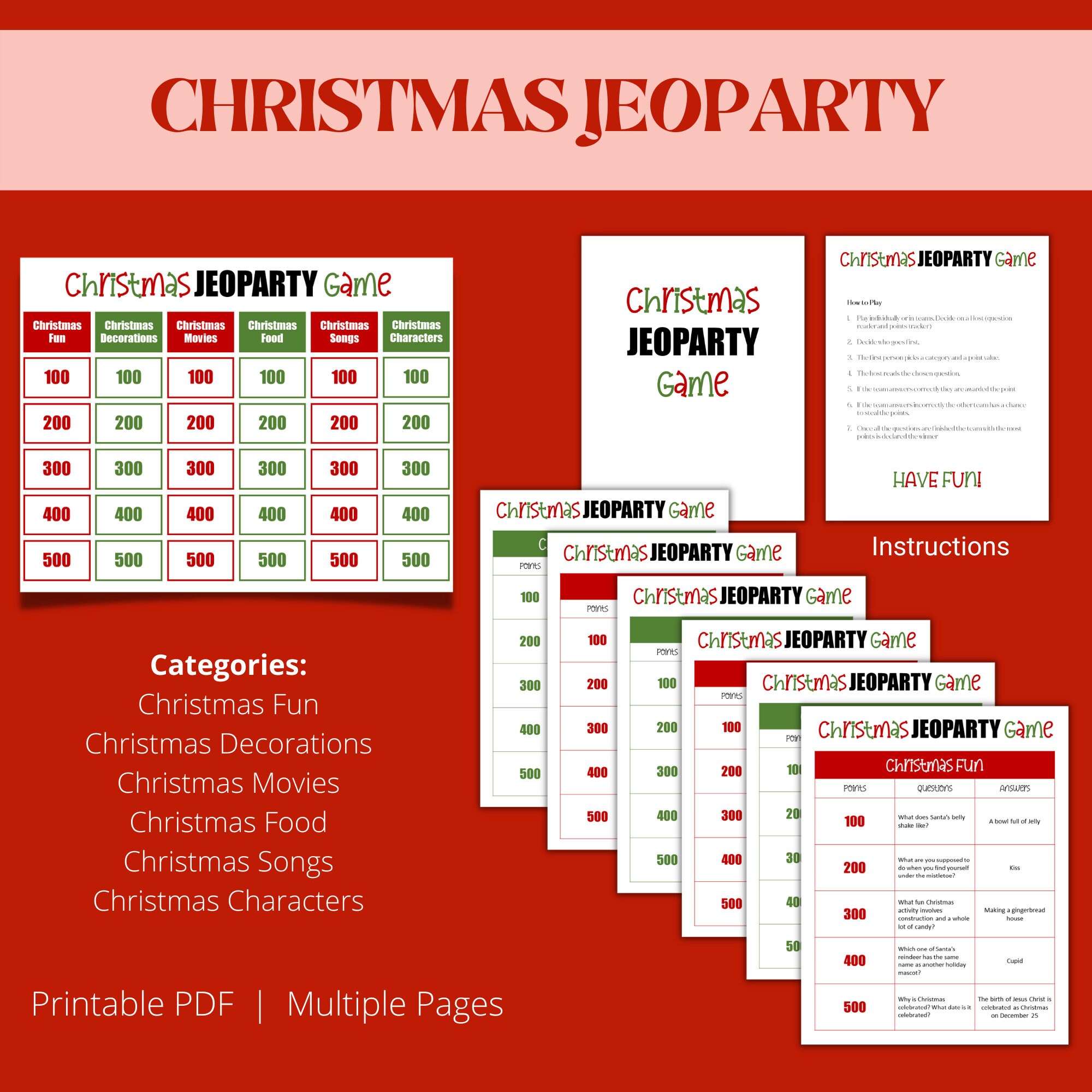 Christmas Games, Christmas Jeopardy, Christmas Activities, Holiday ...