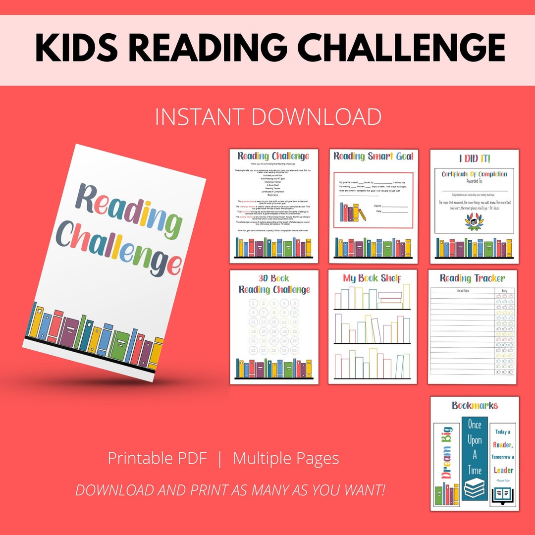 Reading Challenge for Kids, Book Challenge, Kids and School Ages ...